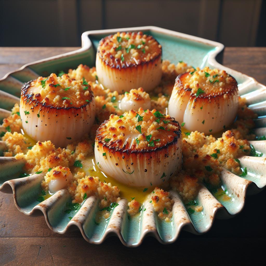 Provençal Style Gratinated Scallops - Home