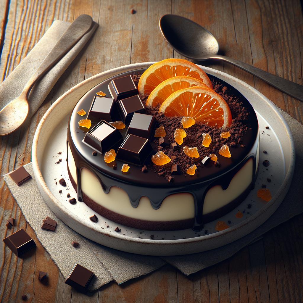 Orange and Chocolate Panna Cotta Cake - Home