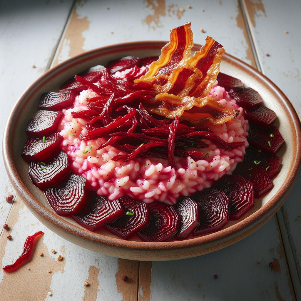 Beetroot Risotto with Guanciale - Home