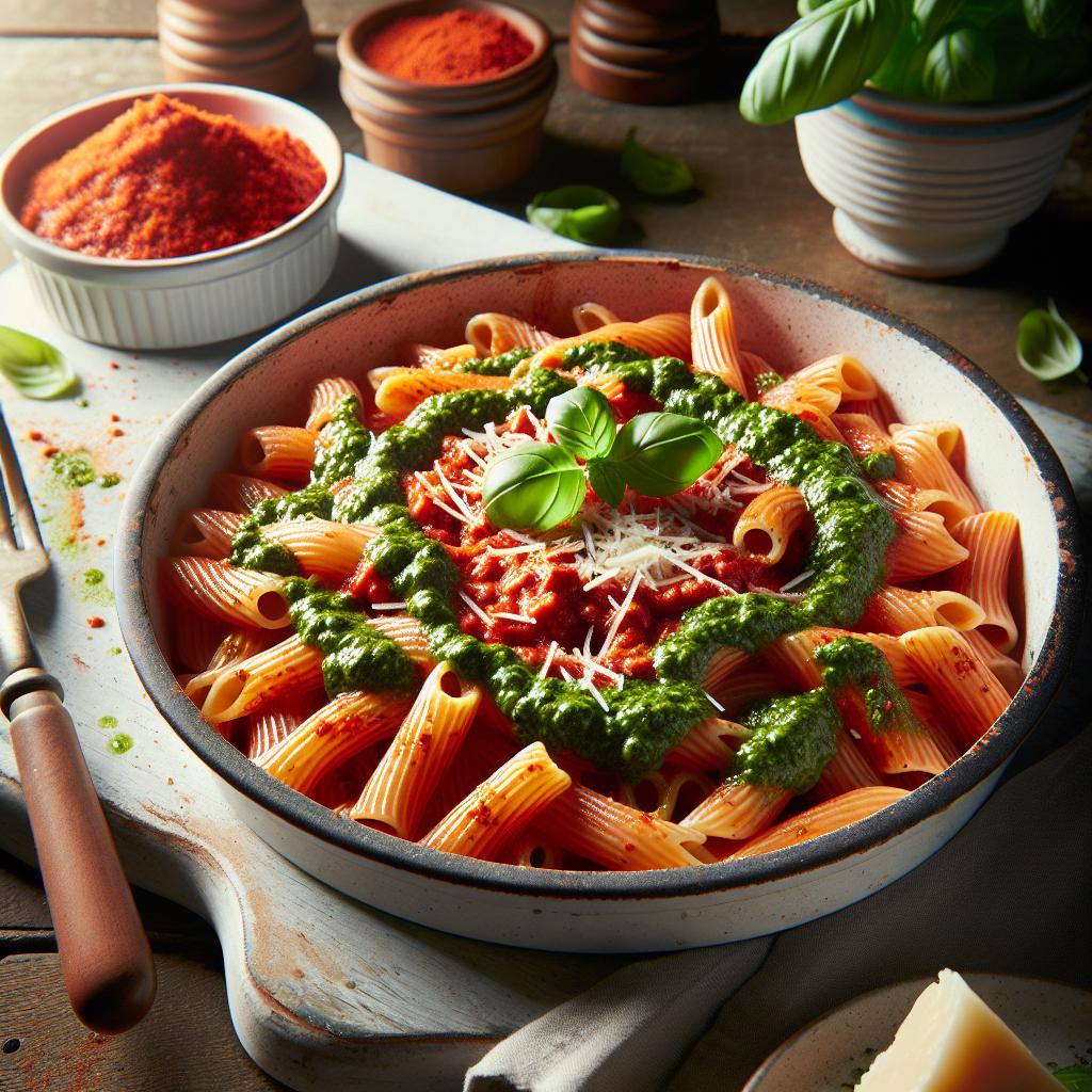 Radiatori with Red Pesto - Home