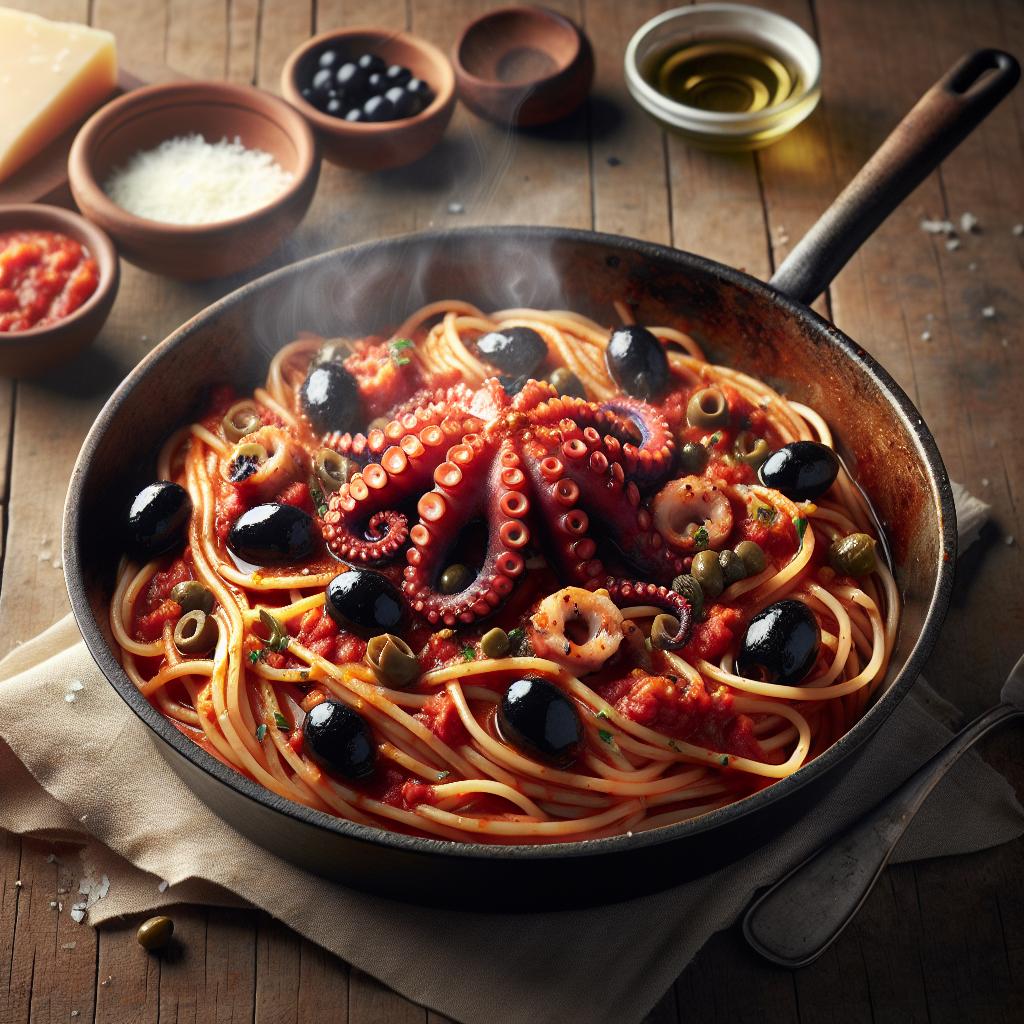 Spaghetti with Octopus Puttanesca - Home