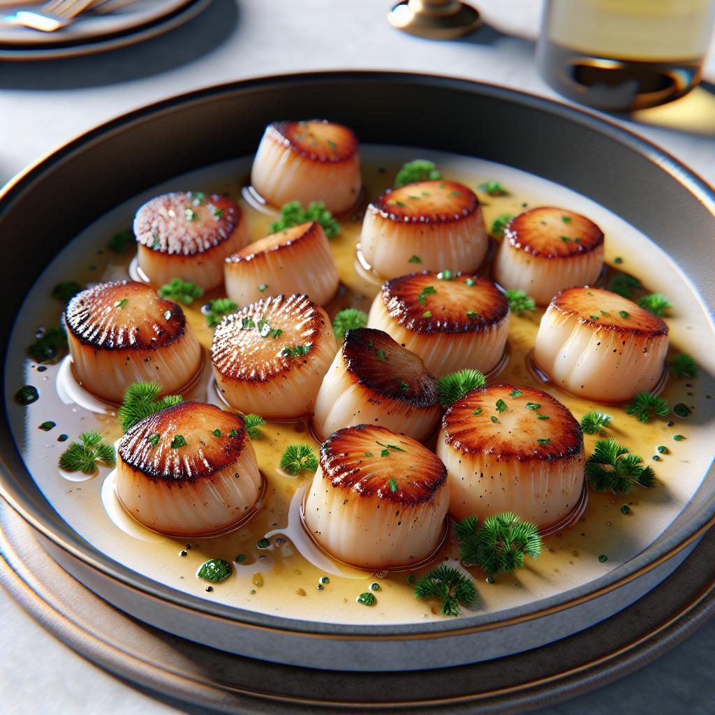Scallops in wine - Home