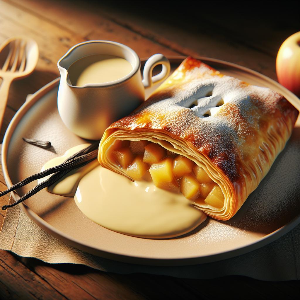 Strudel with Vanilla Sauce - Home