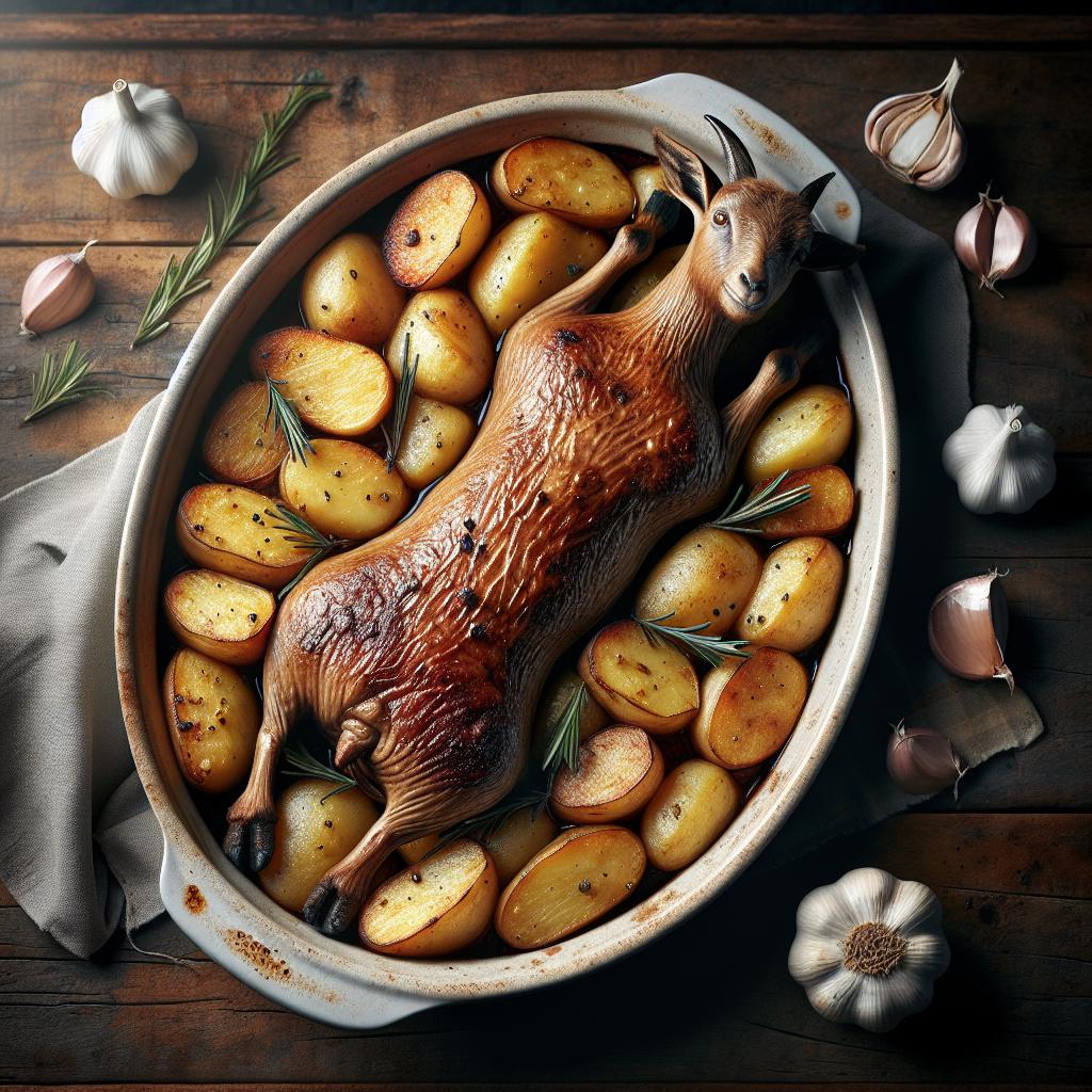 Baked Kid Goat with Potatoes - Home