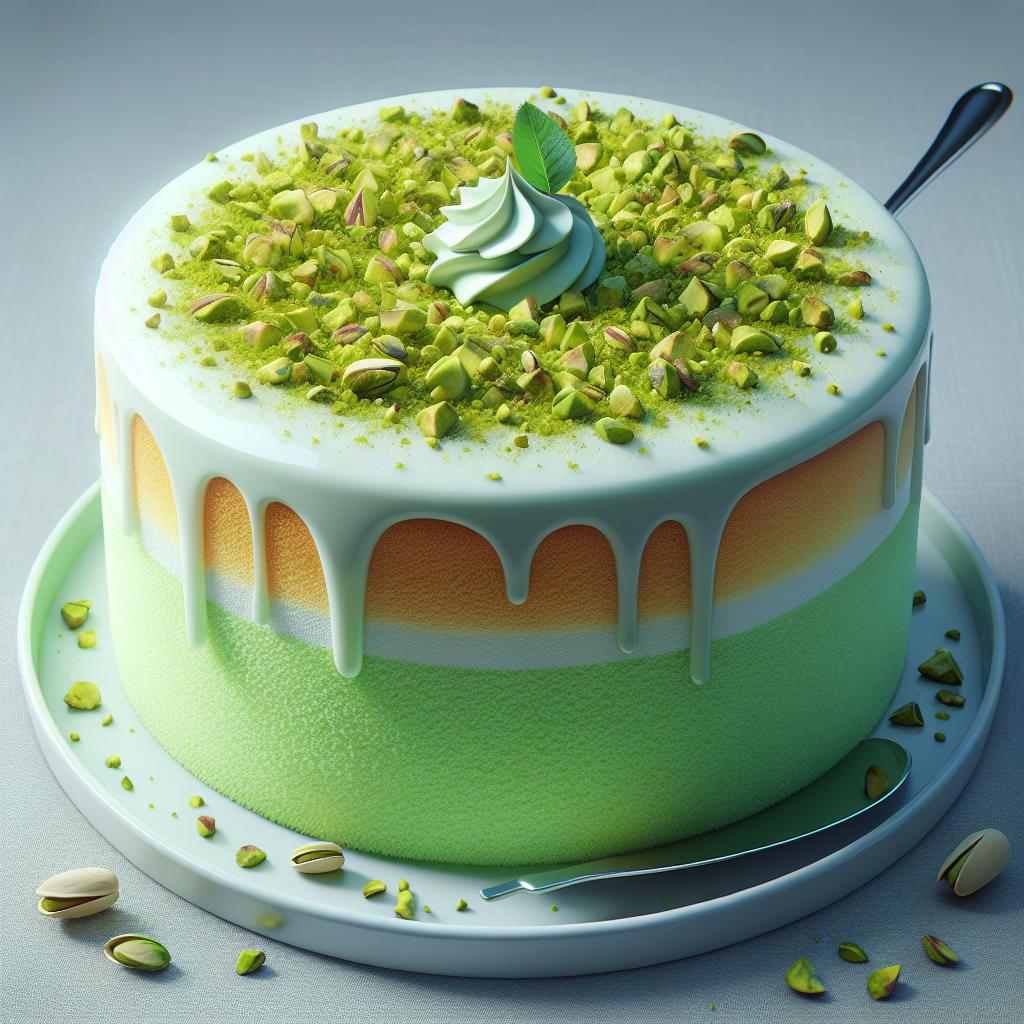 Pistachio Chiffon Cake - Home